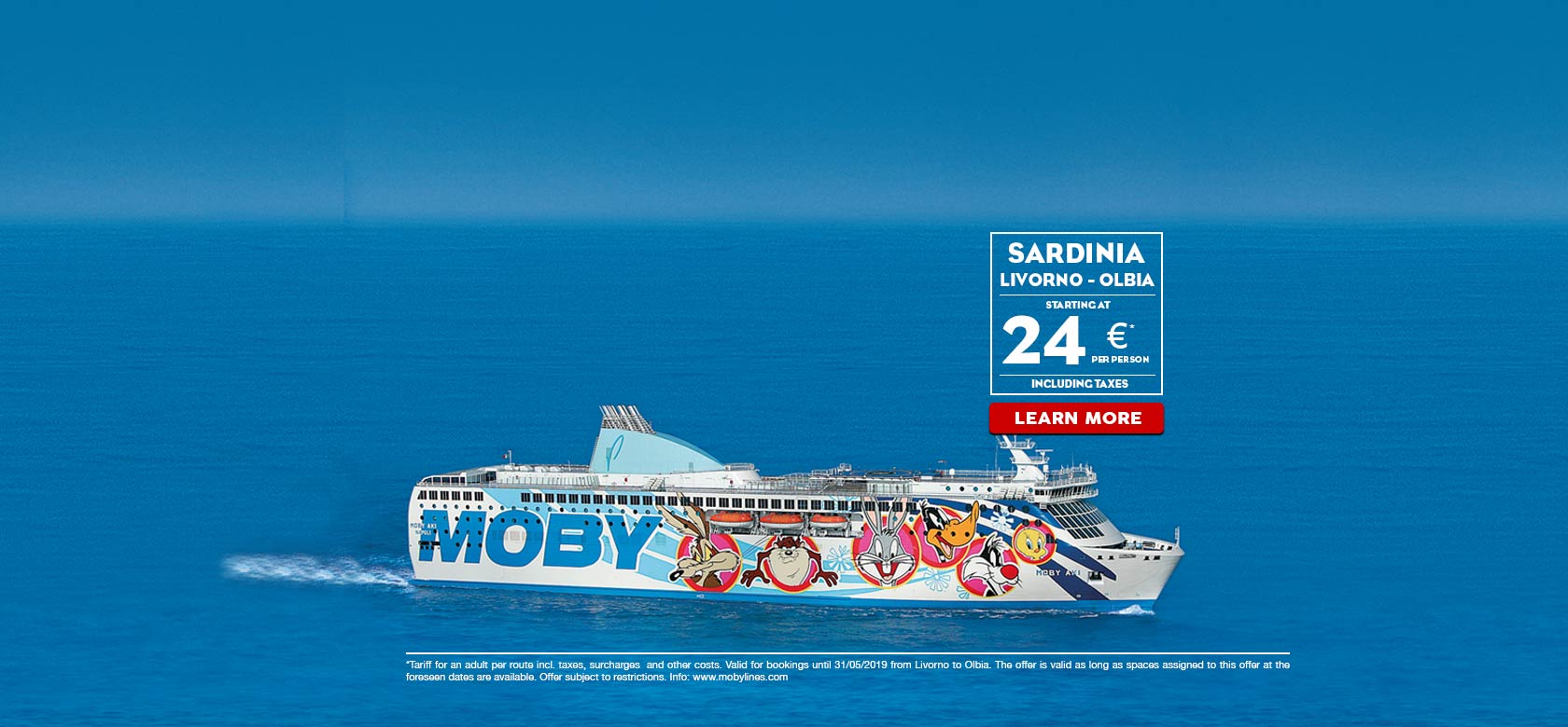 Moby: your journey begins online! Book your ferry now